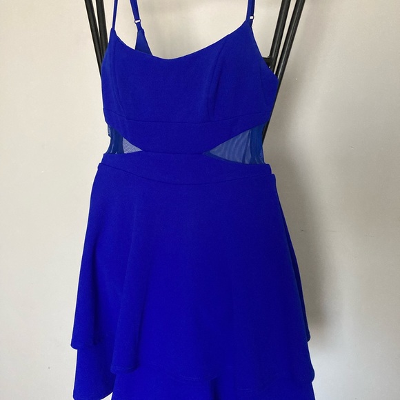 B Darlin | Dresses | Royal Blue Open Mesh Side Design Dress | Poshmark